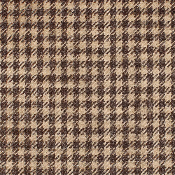 Beige and Tan Dogtooth Check All Wool British Tweed - Yorkshire Fabric