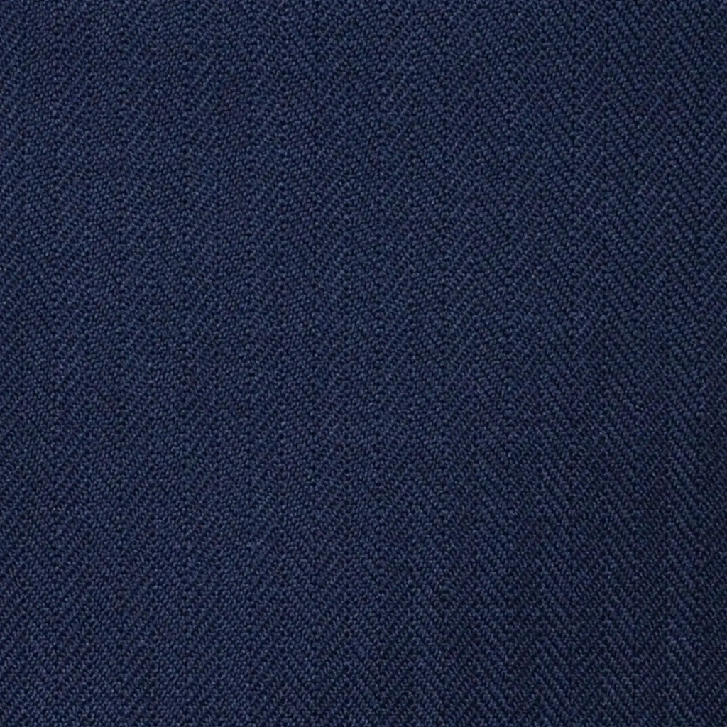 Dark Navy Blue Narrow Herringbone Super 100's All Wool Suiting By ...