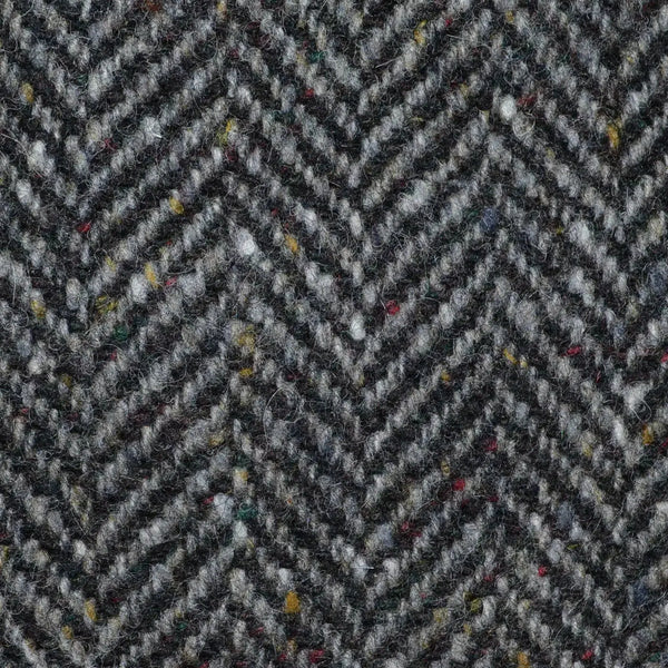 Medium Grey and Dark Grey Herringbone All Wool Irish Donegal Tweed ...